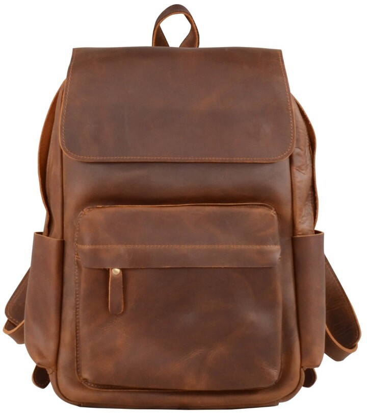 Touri - Vintage Look Leather Backpack In Brown - ShopStyle