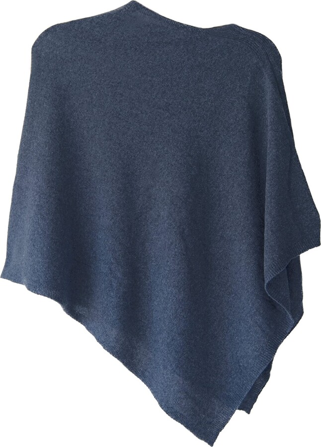 House of Conti Firenze Cashmere Blend Poncho Denim - ShopStyle Tops
