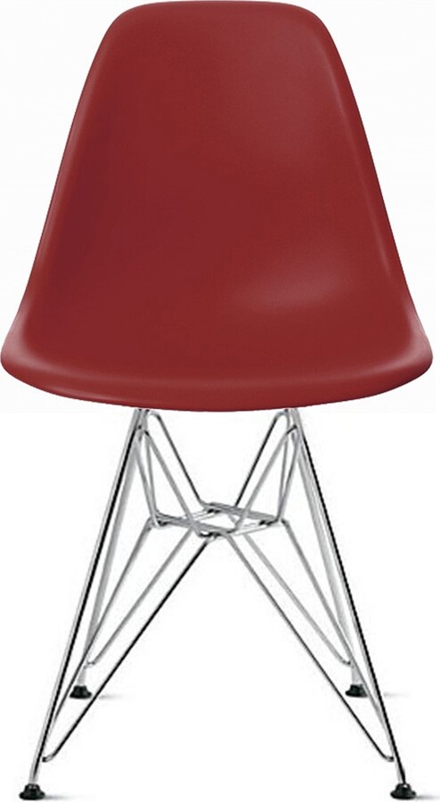 2xHome Mid-Century Modern Dining Chair Armless Plastic Shell Seat with ...