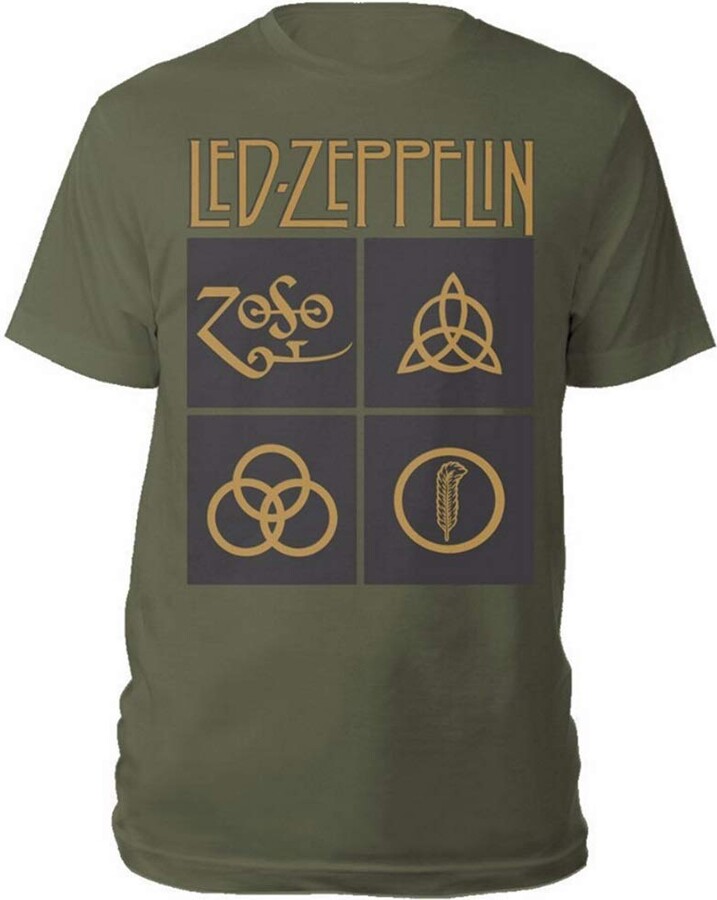 Led Zeppelin Merch Led Zeppelin 'Gold Symbols & Black Squares' (Green ...