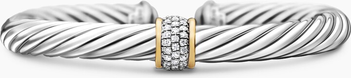 David Yurman Classic Cable Station Bracelet in Sterling Silver with 18K ...