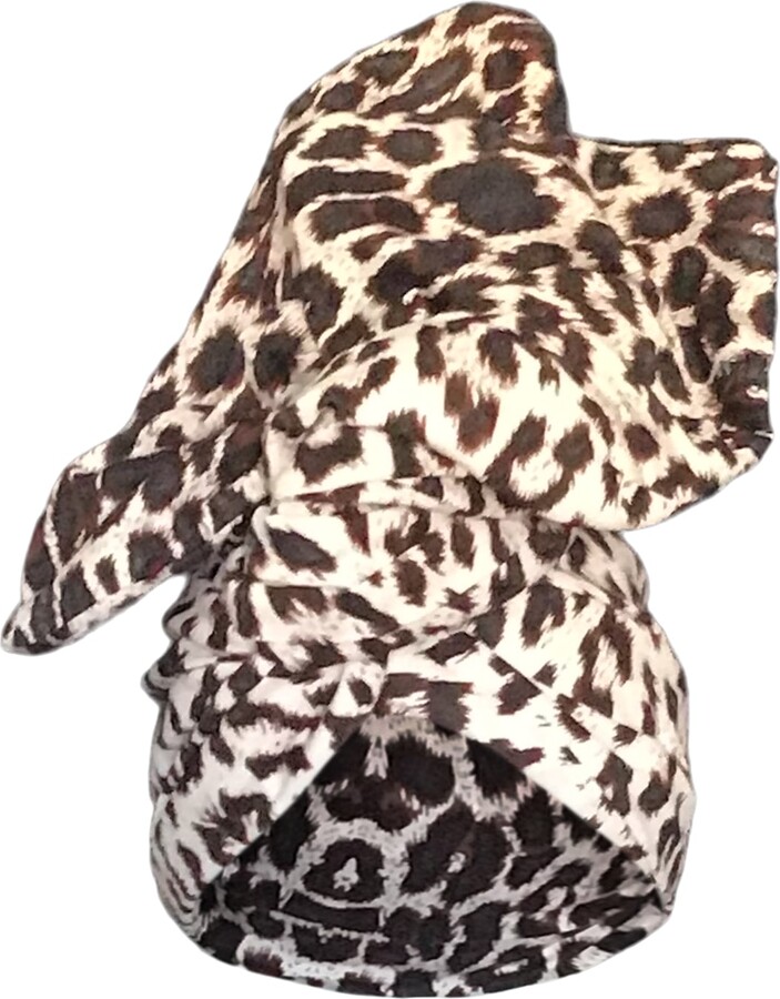 Romer Millinery Twisturban Turban In Snow Leopard Cotton - ShopStyle Hats