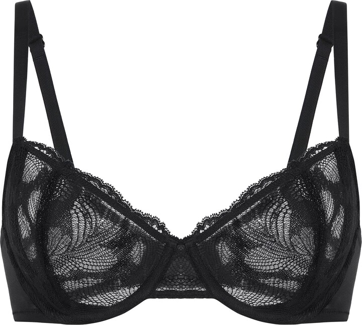 Delimira Women's Balcony Bra Plus Size No Padding Sexy Lace Underwired ...