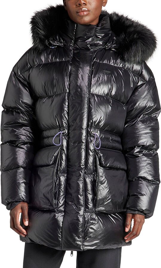 adidas Faux Fur Trim Down Fill Puffer Jacket - ShopStyle
