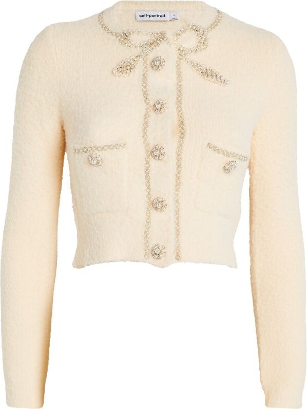 Self-Portrait Embellished Bow Cardigan - ShopStyle