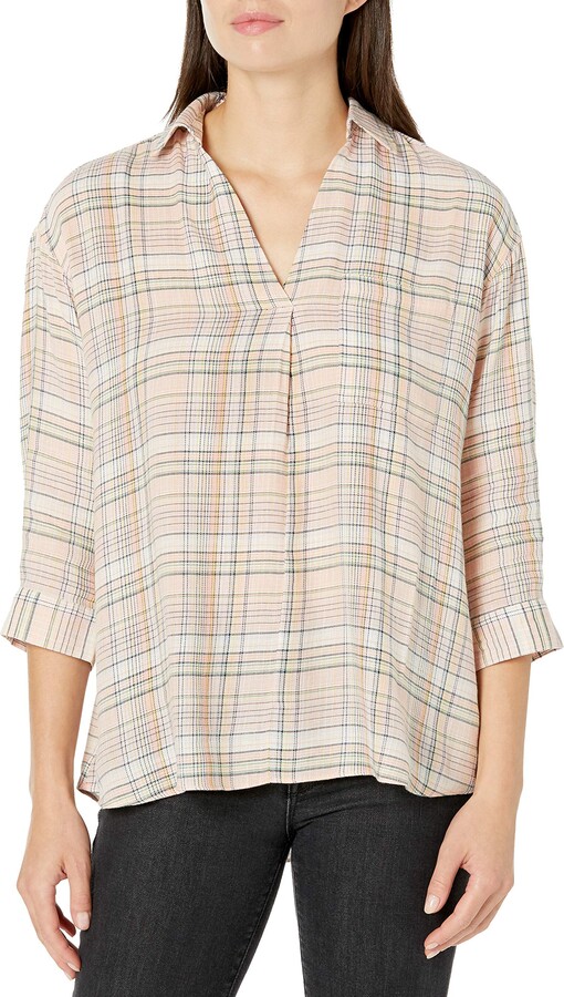 William Rast Women's Maisie Crossback Keyhole 3/4 Sleeve Top - ShopStyle