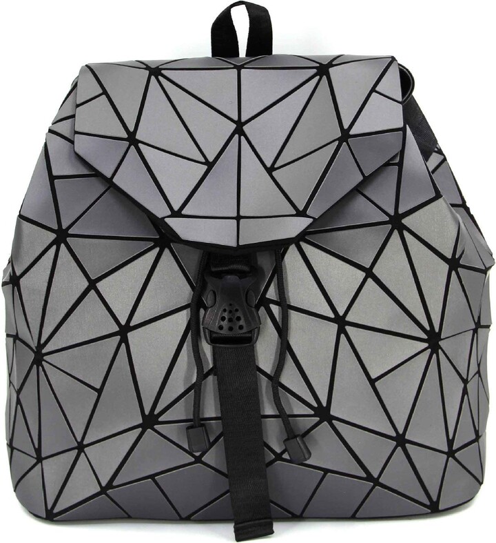Ulalaza Geometric Backpack Holographic Reflective Backpacks Fashion Backpack - ShopStyle