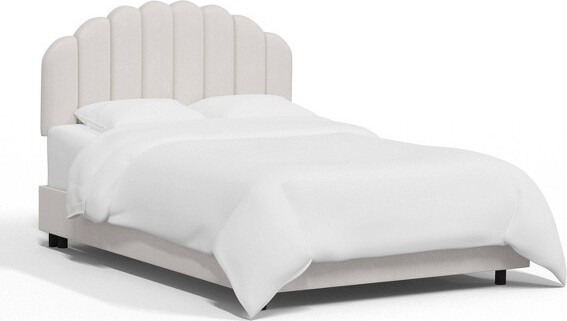 Skyline Furniture Full Emma Shell Upholstered Bed White: Mid-Century ...