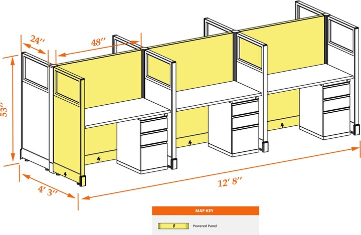cubicles.com Cubicle Workstations 53H 6pack Cluster Powered - ShopStyle ...