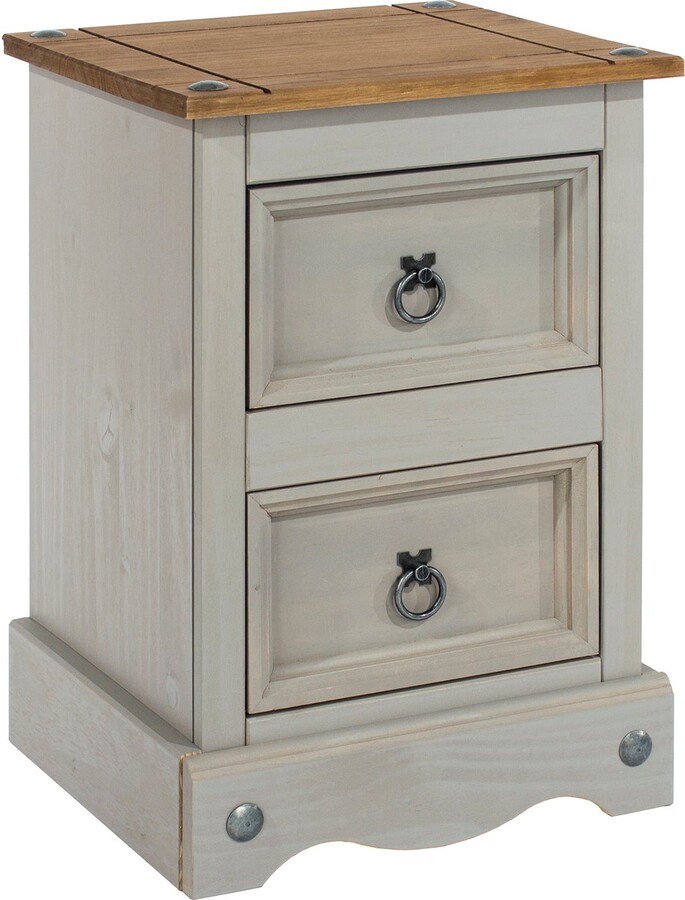 Core Corona 2 Drawer Bedside Table, Pine Corona Grey - ShopStyle Chests