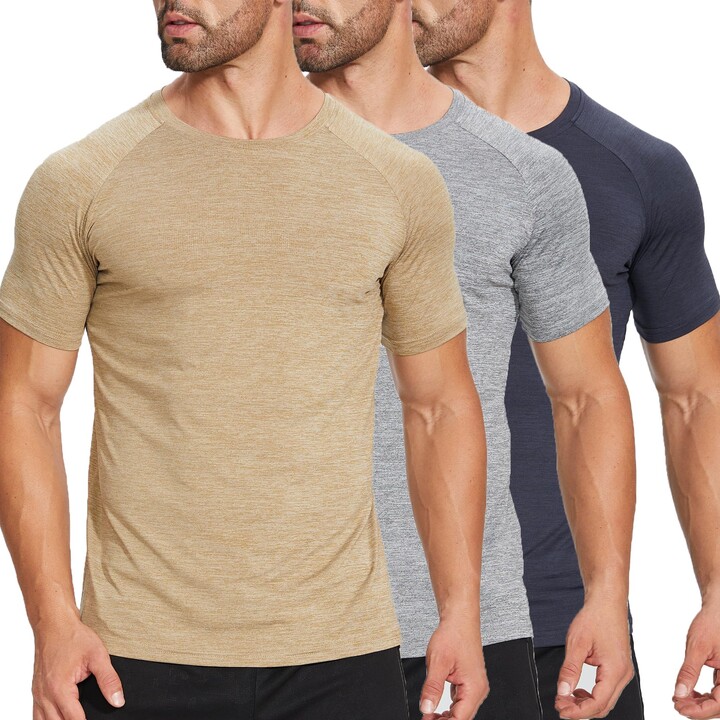 ZENGVEE 3 Pack T Shirts for Men UK Gym Work T-Shirts Compression Dry ...