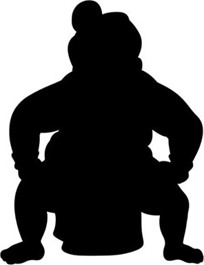 Wet Paint Printing SS11157 Sumo Wrestler Silhouette Cardboard Cutout ...
