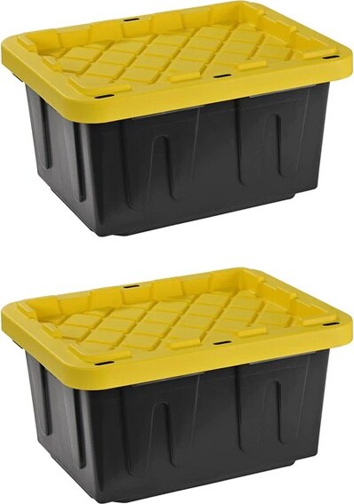 Juggernaut Storage Multipurpose 5 Gallon Lockable Plastic Storage Tote ...