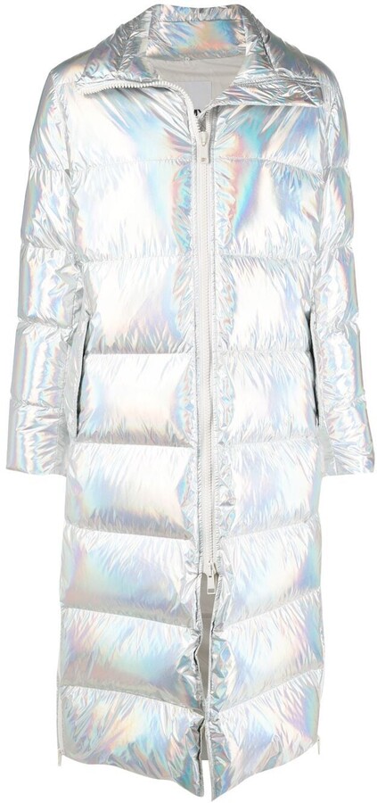 Army by Yves Salomon Long Metallic Puffer Coat - ShopStyle