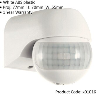 Loops IP44 Outdoor Wall Mounted PIR Light Switch 12m Range Motion ...