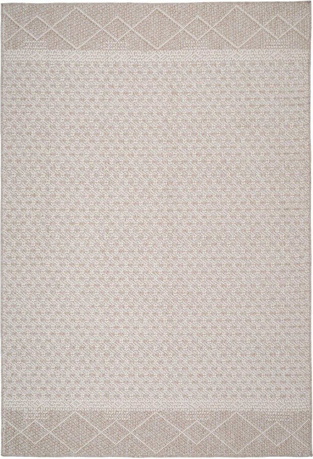 Loomed Beige Plush Textured Looped Pile Area Rug - ShopStyle