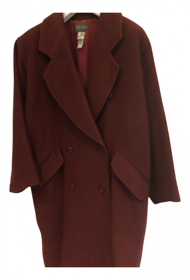 Kenzo Burgundy Wool Coats - ShopStyle