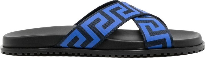 Versace Greca-pattern slides - ShopStyle Flip Flop Sandals