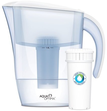 Aqua Optima AJ0100 Juno Filter Jug with Anti-bacteria Water Filter, as ...