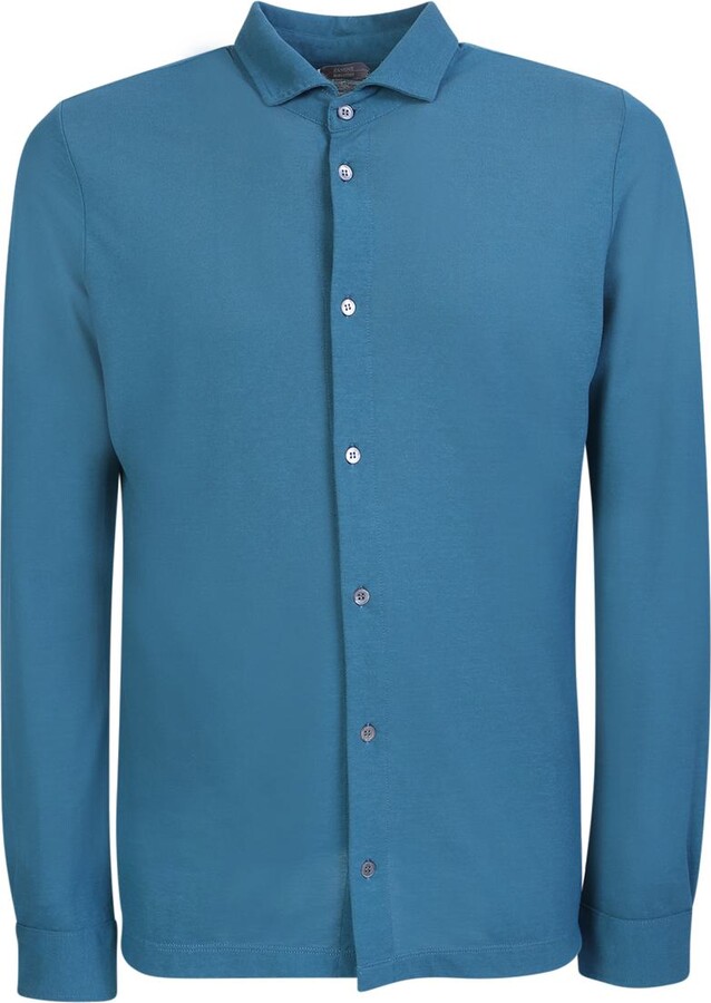 Zanone Teal Cotton Shirt By Zanone; Brand With A Strong And Unique ...