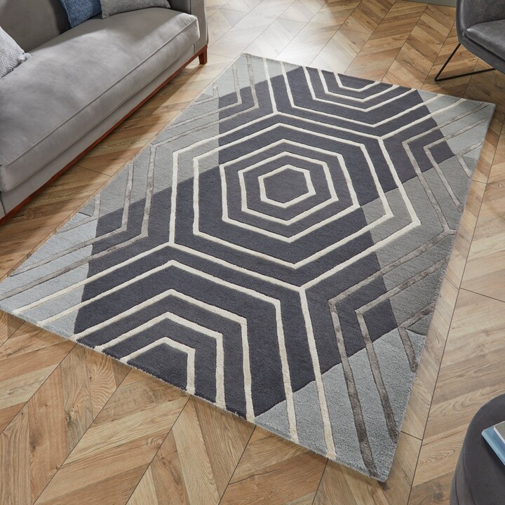 Dunelm Harlow Rug Grey and White - ShopStyle