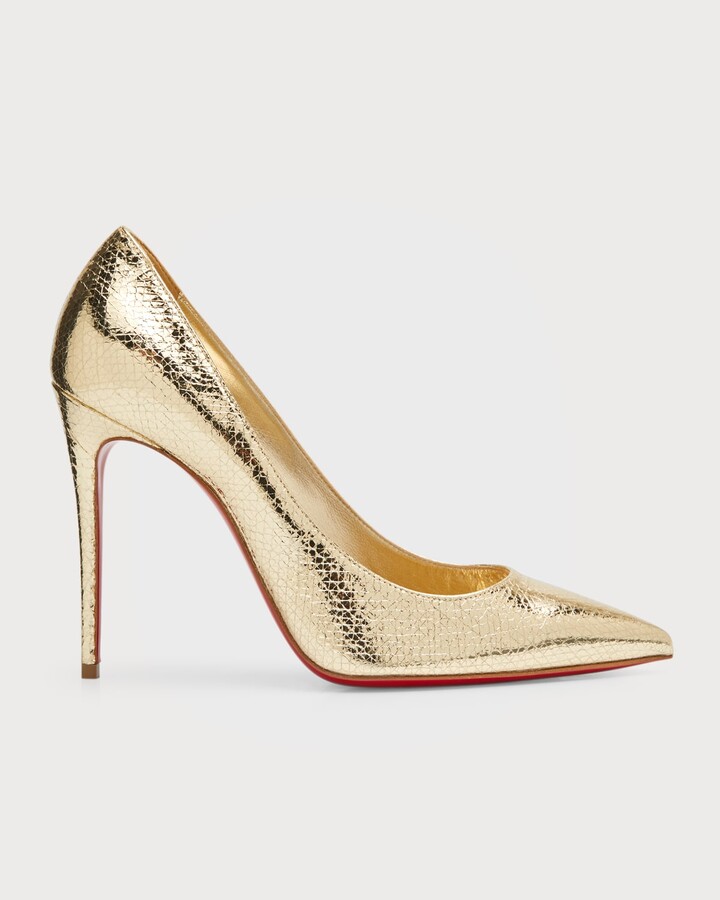 Christian Louboutin Kate 100mm Metallic Red Sole Pumps - ShopStyle