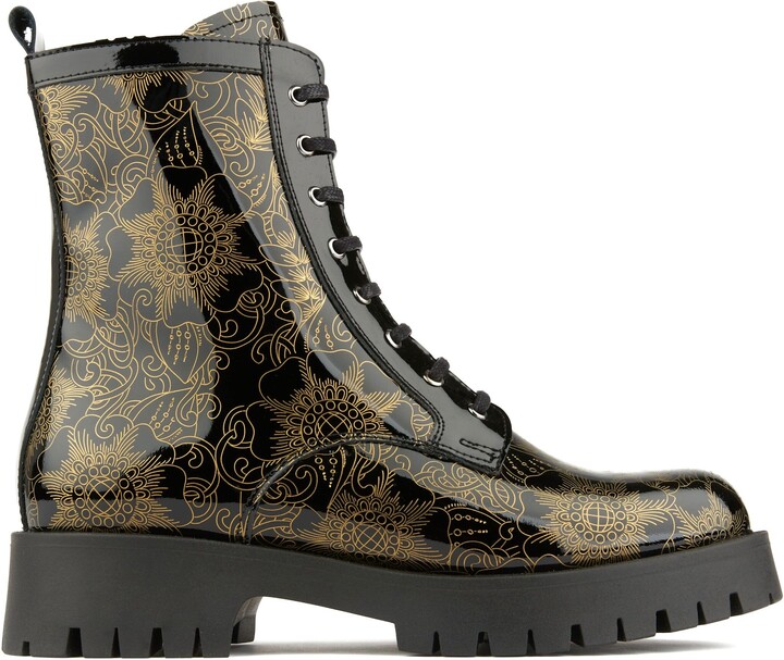 Embassy London Usa Women's Gold / Black Traveller Platform - Black Gold ...