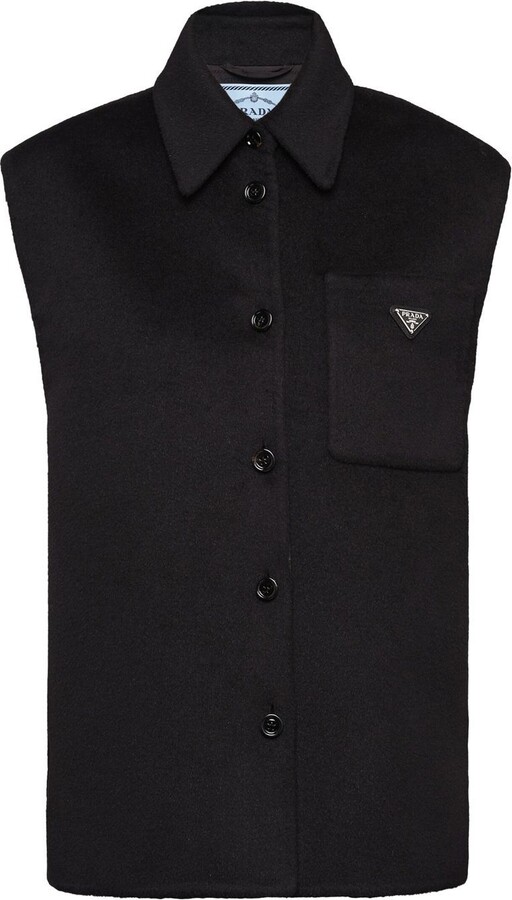 Prada Triangle Logo Gilet - ShopStyle Jackets