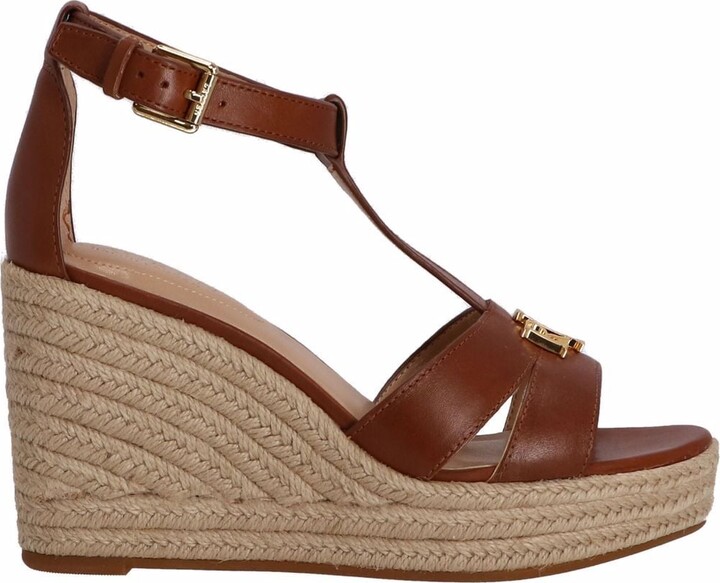 Polo Ralph Lauren Hale leather wedge espadrilles - ShopStyle