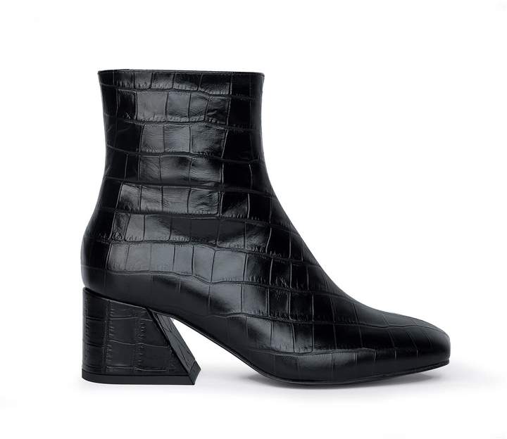 Unreal Fields Doric - Black Leather Square Toe Boots - ShopStyle