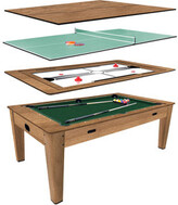 RACK Pool Tables Rack Luxor 7.5-foot 4-in-1 Multi-game Swivel Billiard ...
