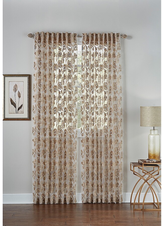 Callisto Home Bella Embroidered Sheer Curtain Panel - ShopStyle
