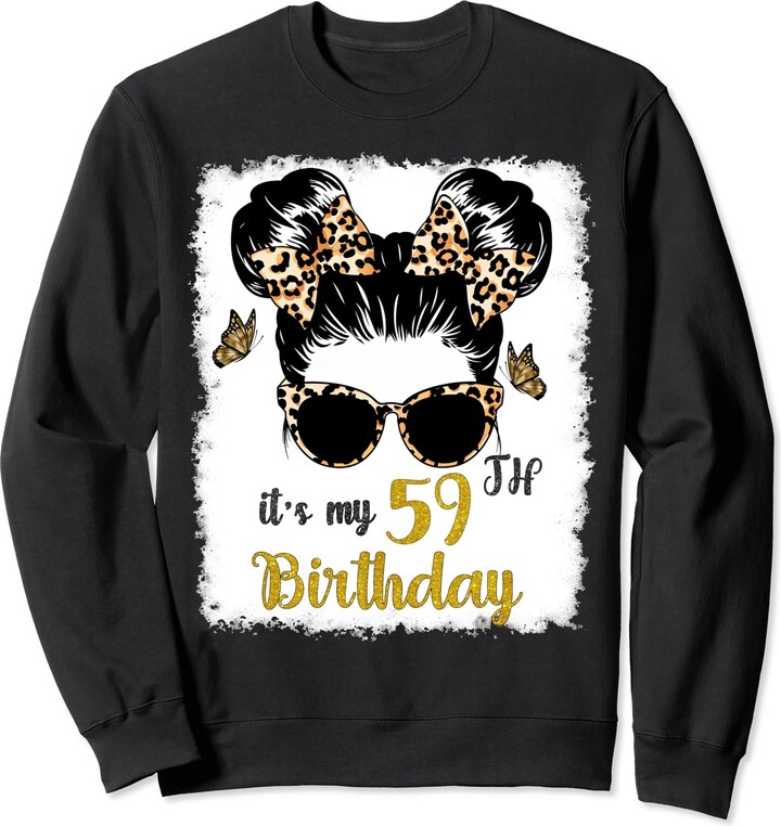 Leopard Messy Bun Birthday Party It's My 59th Birthday Leopard Messy ...