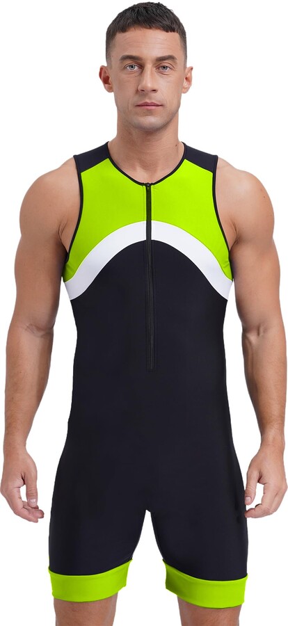 Vxuxlje Mens One Piece Swimsuit Bathing Swimming Suit Sleeveless ...