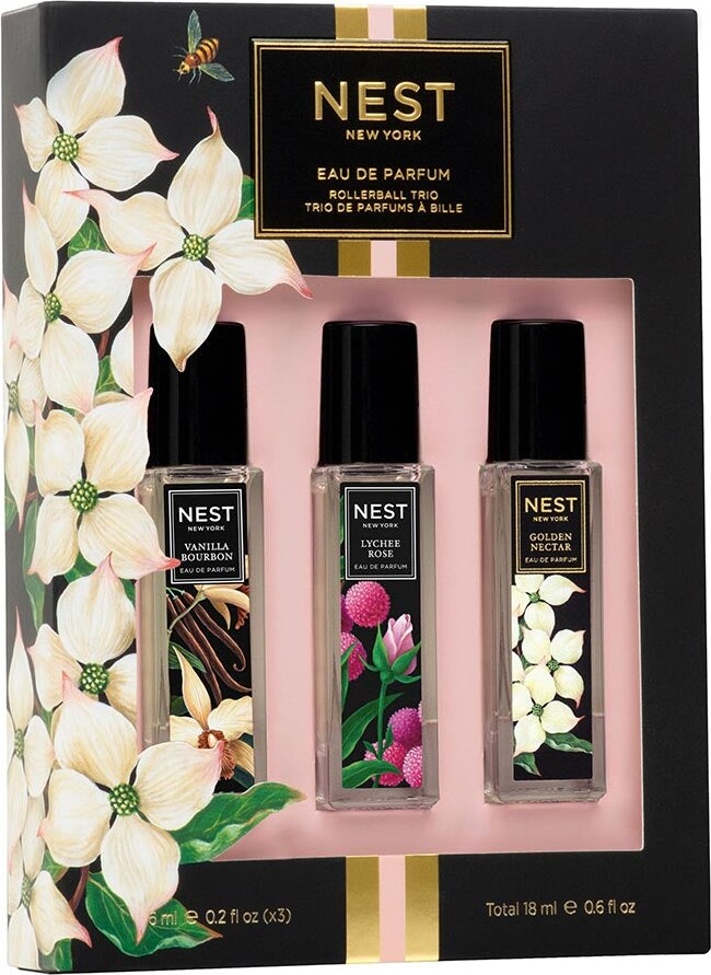 NEST Fragrances Mini Rollerball Trio (Vanilla Bourbon, Golden Nectar ...