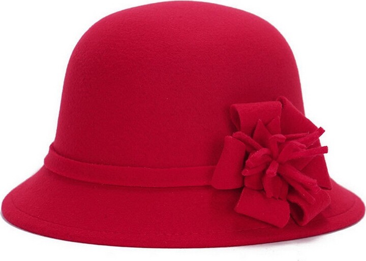 Licus Women Warm Wool Felt Church Cloche Cap Bucket Hat Bowler Hats ...