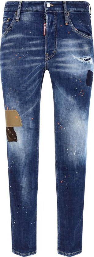 DSQUARED2 All-Over Patch Design Distressed Jeans - ShopStyle