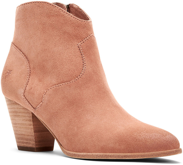 Frye Reed Suede Western Zip Booties - ShopStyle Boots