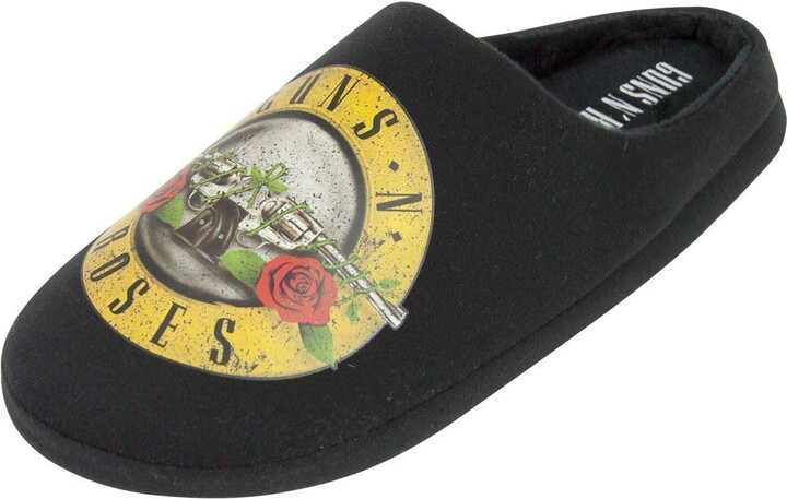 Guns N Roses Band Logo Bullet Men's Slip Black Mule Slippers - ShopStyle