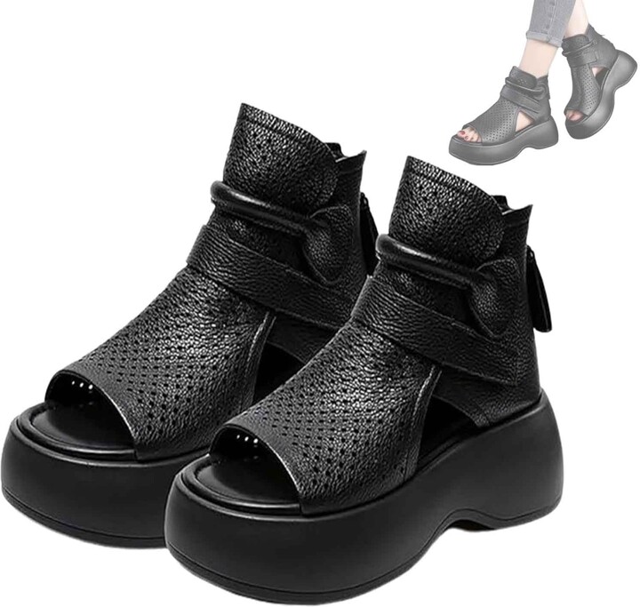 ADovz Lurebest Orthopedic Sandals，Women's High Top Leather Sandals Open ...