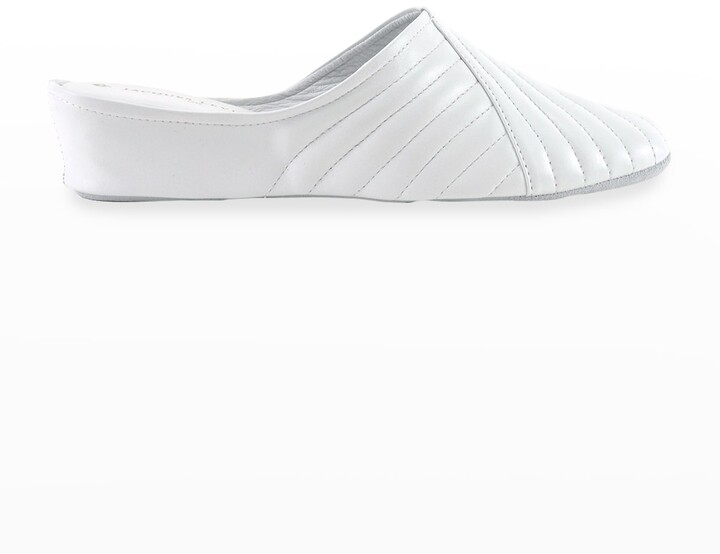 Jacques Levine Two-Tone Metallic Quilted Slippers - ShopStyle