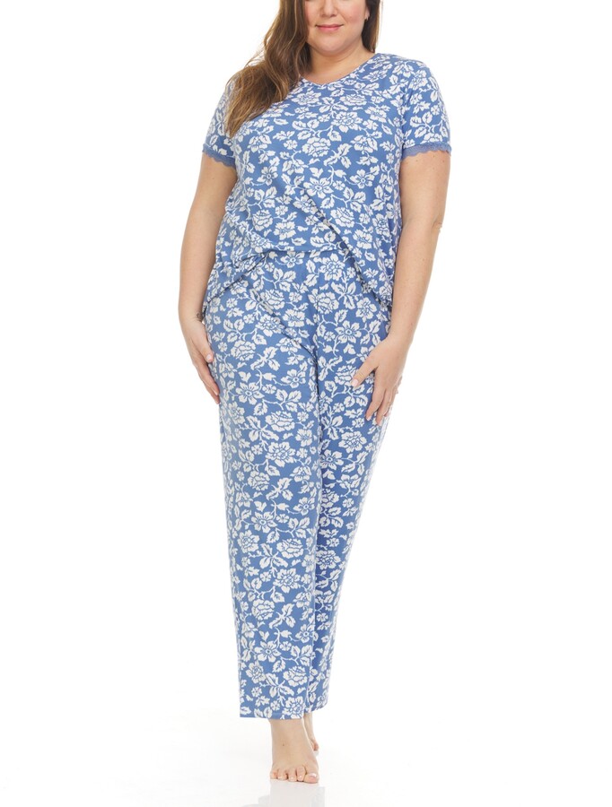 Flora by Flora Nikrooz Plus Size Kerin Top and Pajama 2 Piece Set ...