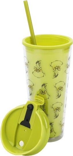 The Grinch Character Heads All-Over Print Green 24 Oz Double Wall ...