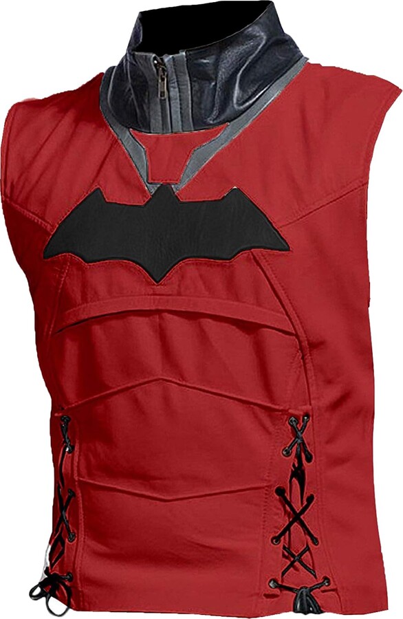 FAUX FACTION Men's Jason Todd Red Bat Hood Arkhaam Gaming Knnight Bat ...