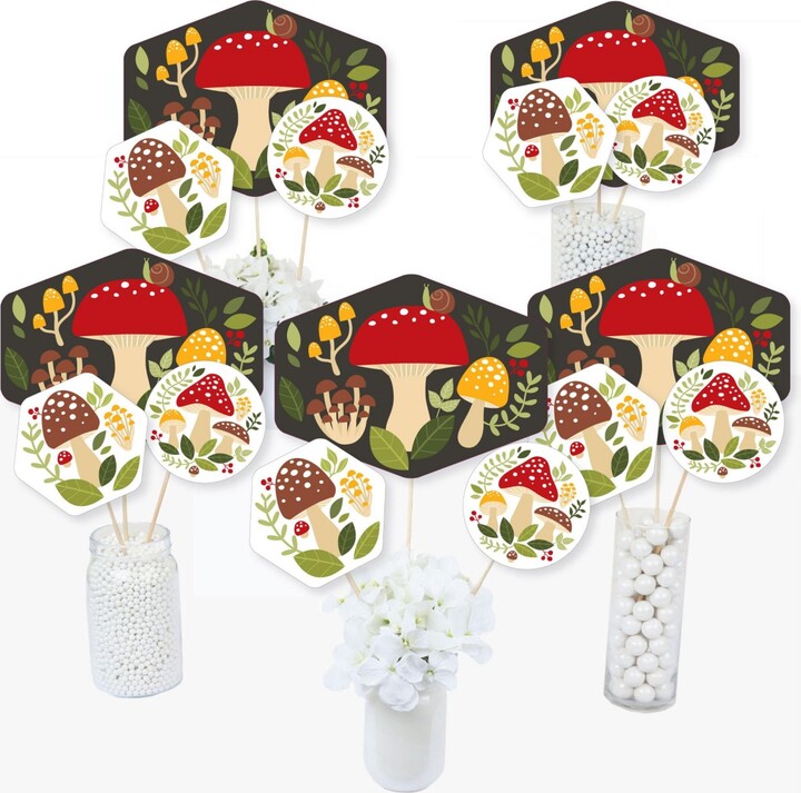 Big Dot Of Happiness Wild Mushrooms Toadstool Party Centerpiece Sticks ...