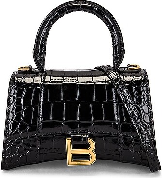 Balenciaga XS Hourglass Top Handle Bag in Black - ShopStyle