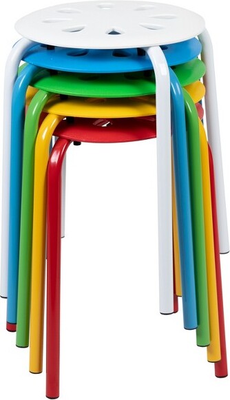 Emma and Oliver Plastic Nesting Stack Stools-School/Home, 17.5"Height ...