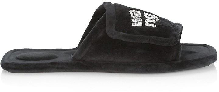 Alexander Wang Lana Crystal-Embellished Velour Slippers - ShopStyle