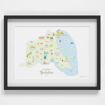 Holly Francesca Map of East Yorkshire Print - ShopStyle Artwork