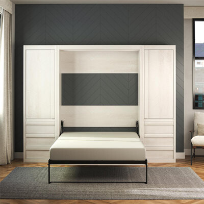 Ameriwood Home Paramount Murphy Storage Bed with 2 Armoire Side Cabinets - ShopStyle